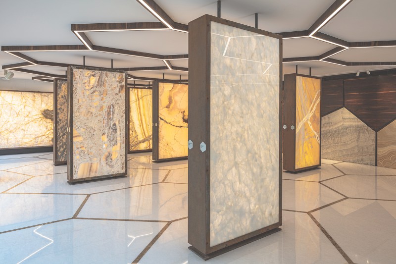 Explore Stunning Stone Installations at HMG Experience Center | Gallery