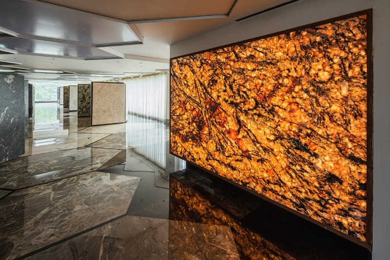 Explore Stunning Stone Installations at HMG Experience Center | Gallery